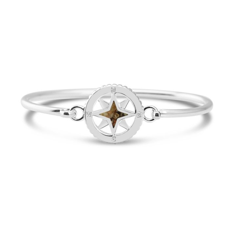 Compass Bracelet – Blue Glass – The Bronze Lady